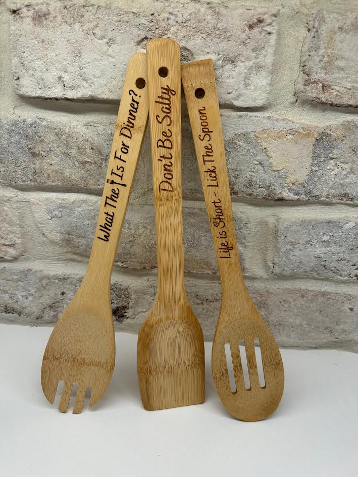 Engraved Wooden Kitchen Utensils – Kelly Design & Print Co.